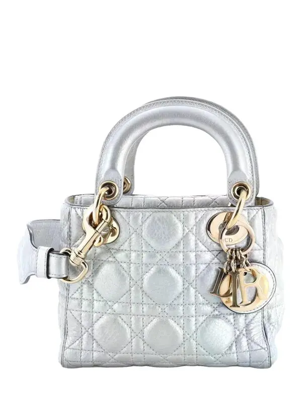 Dior Supple Lady Bag Cannage Quilt Calfskin Mini Satchel - Green