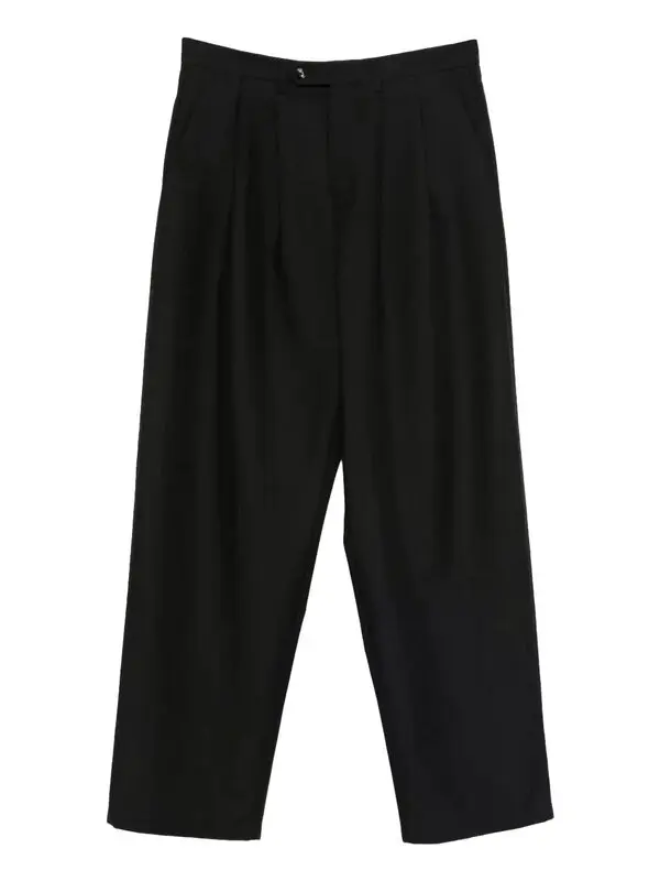 LC23 Pleated Wool Trousers - Black