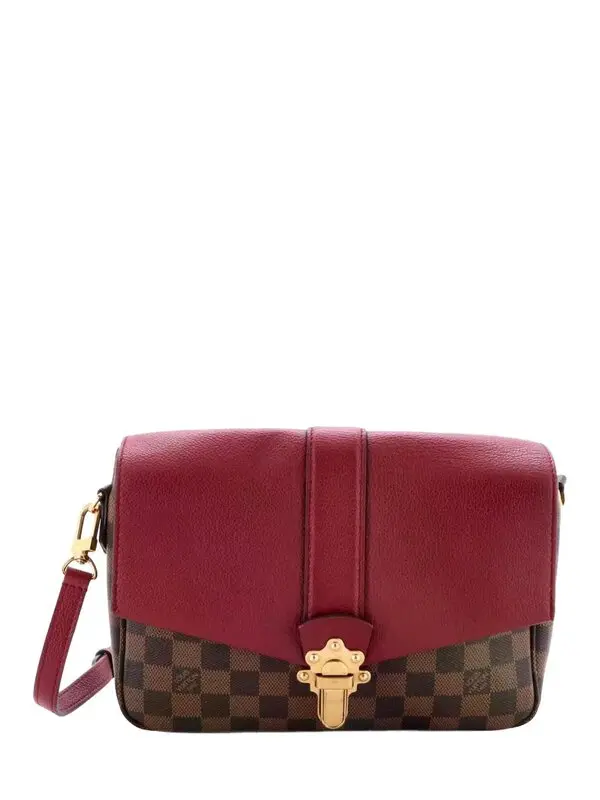 LOUIS VUITTON Clapton Handbag Damier And Leather Pm Crossbody Bag - Brown