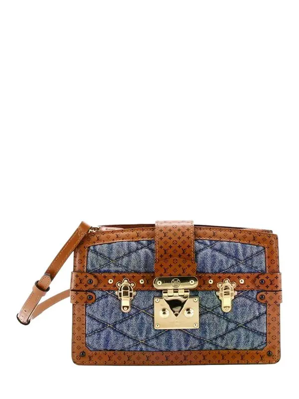 LOUIS VUITTON Trunk Clutch Malletage Denim Crossbody Bag - Blue