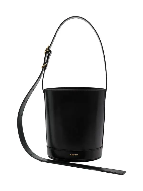 JIL SANDER Cannolo Logo-lettering Bucket Bag - Black