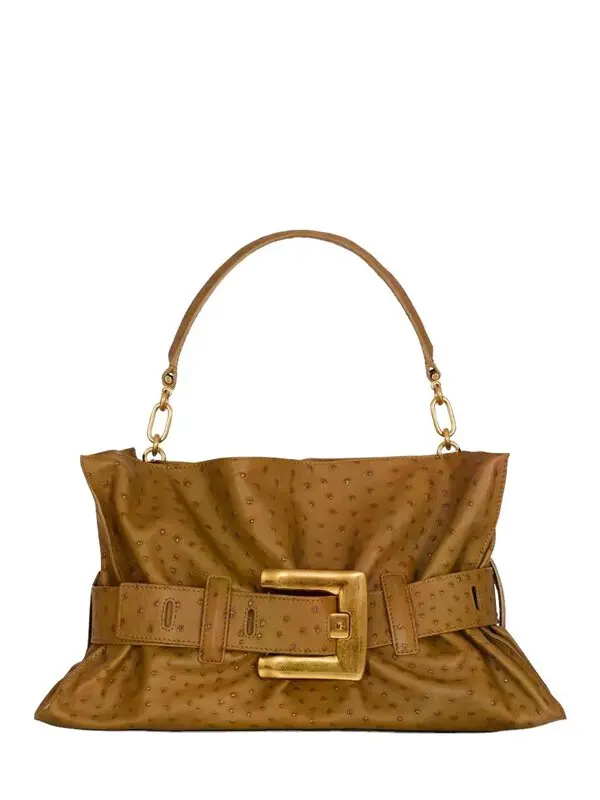 Balmain Anthem Belt-detail Shoulder Bag - Brown