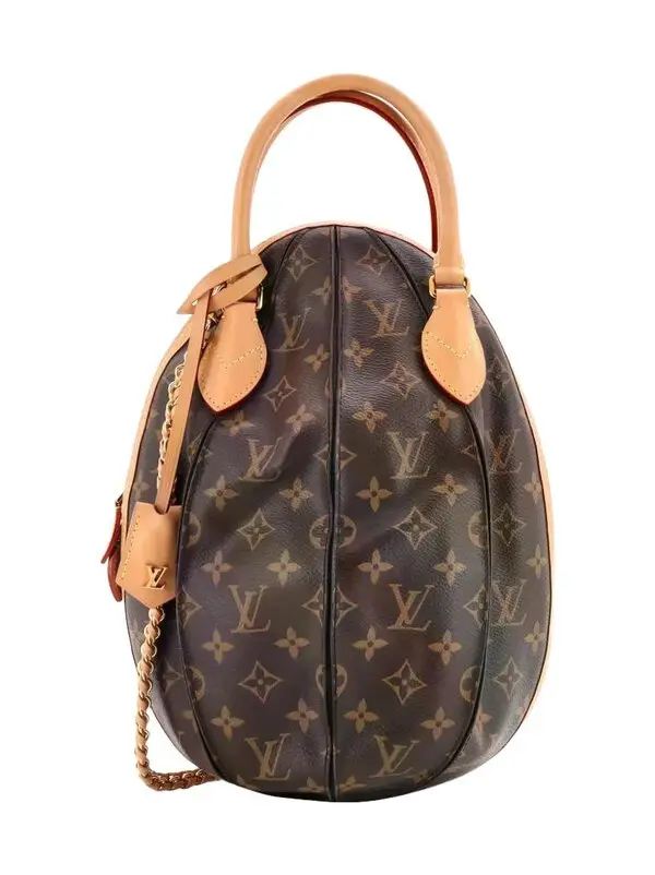 LOUIS VUITTON Monogram Canvas And Leather Souple Egg Bag - Black