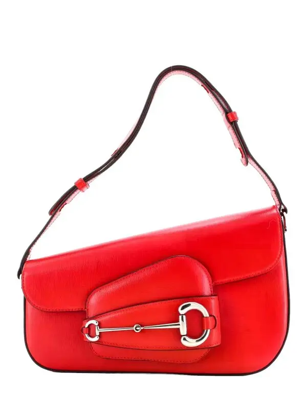 Gucci Horsebit 1955 Asymmetric Shoulder Bag - Red