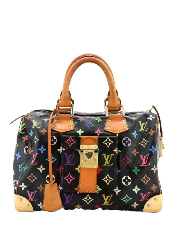 LOUIS VUITTON Speedy Handbag Monogram Multicolor 30 Satchel - Black