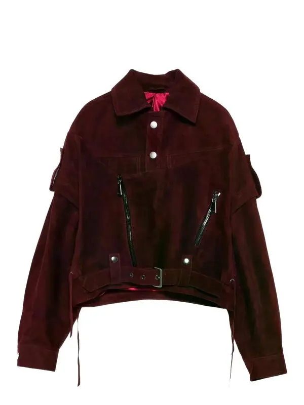 MANOKHI Suede Zip Jacket - Red