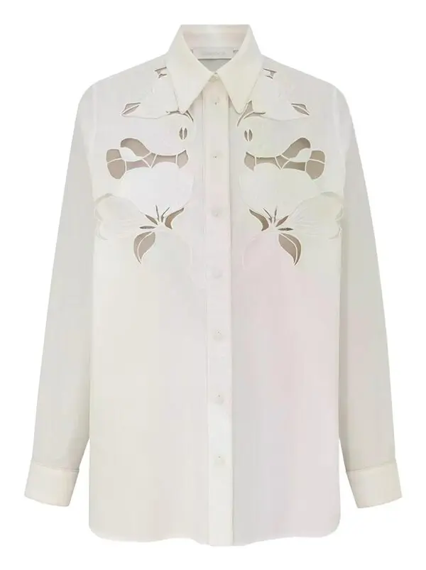 Zimmermann Flower-embroidered Shirt - White