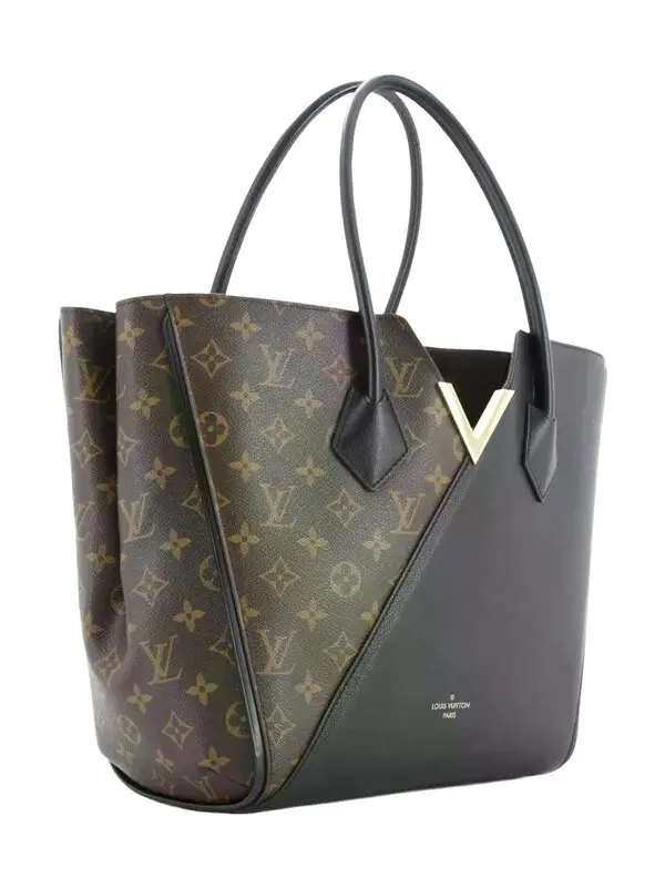 LOUIS VUITTON Kimono Handbag Monogram Canvas And Leather Mm Tote Bag - Brown