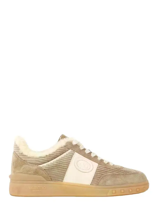 Valentino Garavani Ribbed Lace-up Sneakers - Neutrals