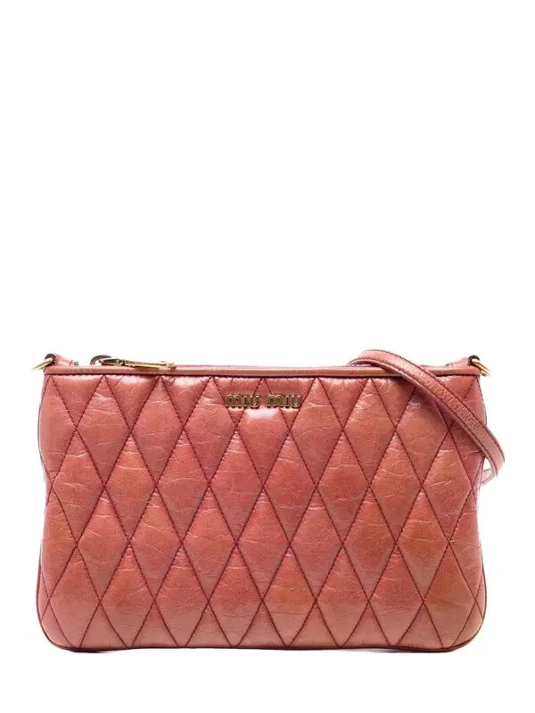 Miu Miu Matelasse Lambskin Crossbody Bag - Red