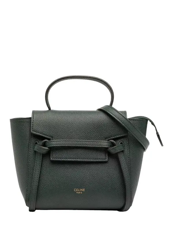 Celine 2020 Pico Grained Calfskin Belt Bag Satchel - Green