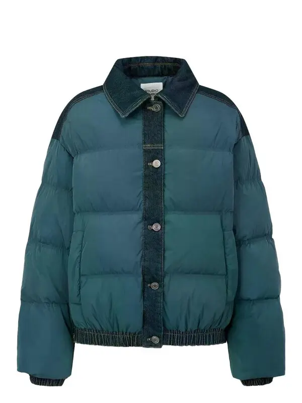 STUDIO TOMBOY Denim-trim Puffer Jacket - Blue