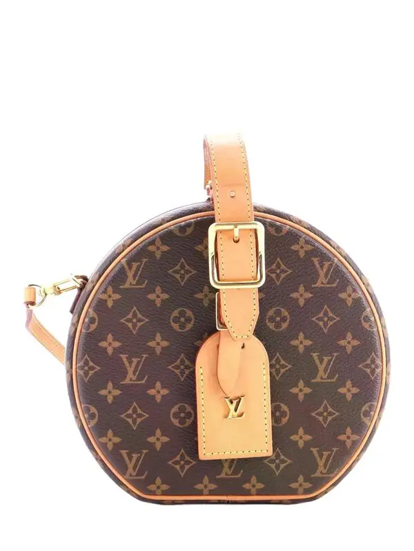 LOUIS VUITTON Petite Boite Chapeau Bag Monogram Canvas Crossbody - Brown