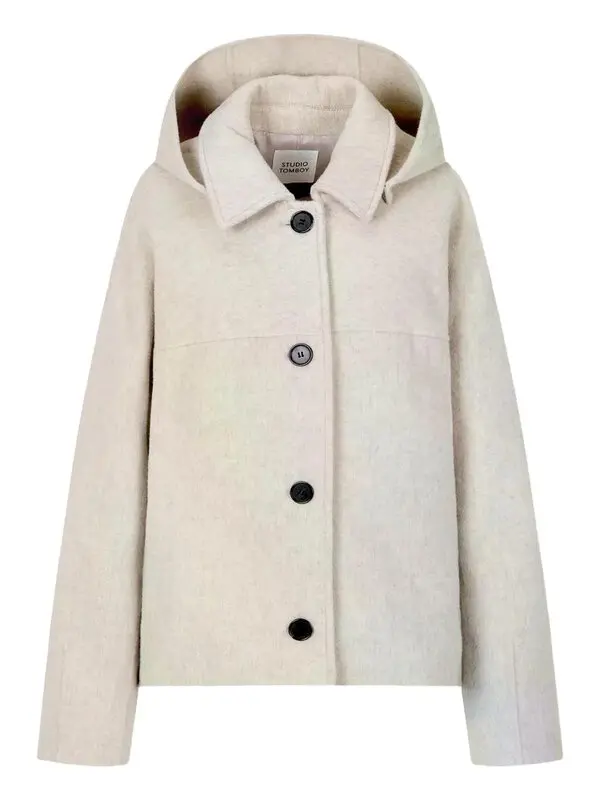 STUDIO TOMBOY Hooded Button Jacket - Neutrals
