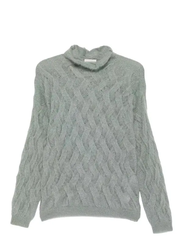 SEMICOUTURE Elsa Cable-knit Roll-neck Sweater - Grey