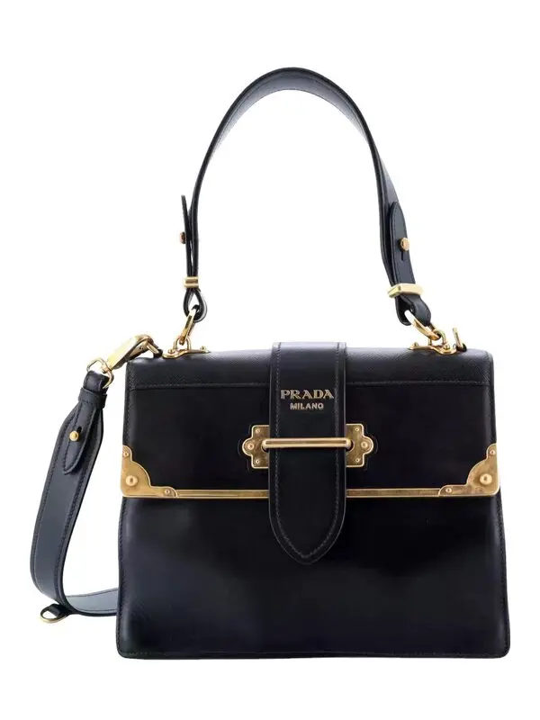 Prada Cahier Convertible Shoulder Bag - Black
