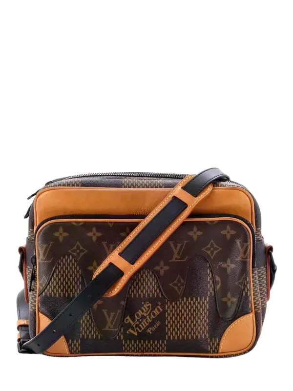 LOUIS VUITTON Nigo Nil Messenger Bag Limited Edition Giant Damier And Monogram Canvas Pm - Brown