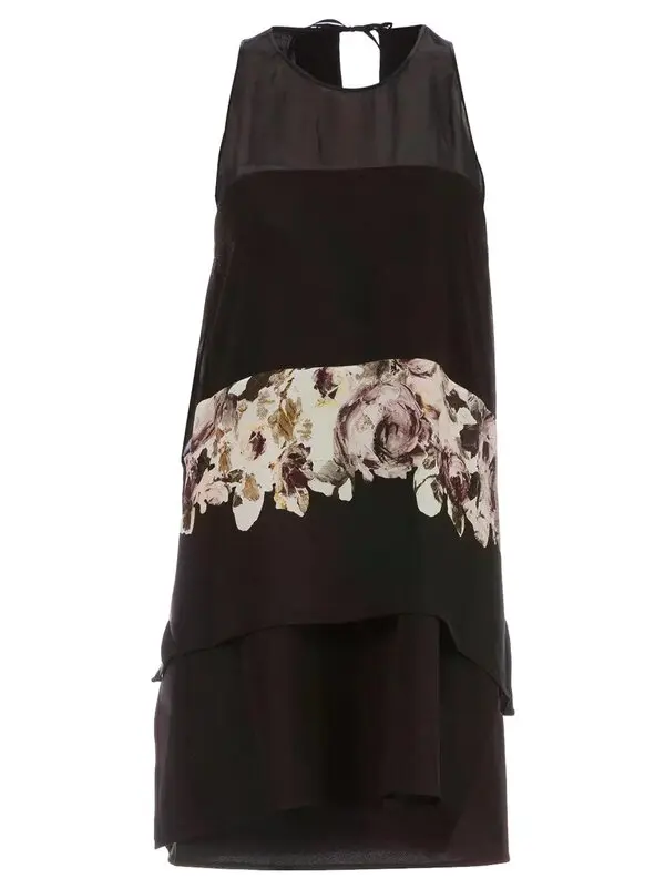 Sharon Wauchob Flared Floral Detail Dress - Black