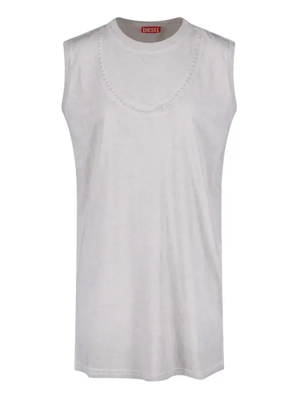 COURREGES Ribbed Tank Top - Gray