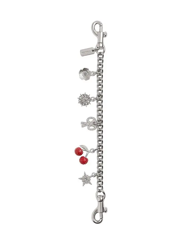 COACH® Crystal Motif Chain Bag Charm - Silver/multi