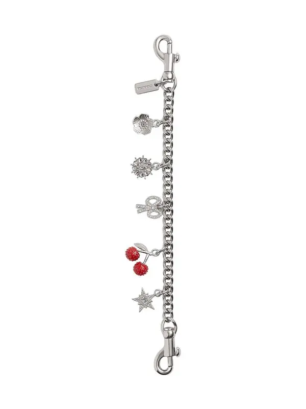 COACH Crystal Motif Chain Bag Charm - Silver/multi
