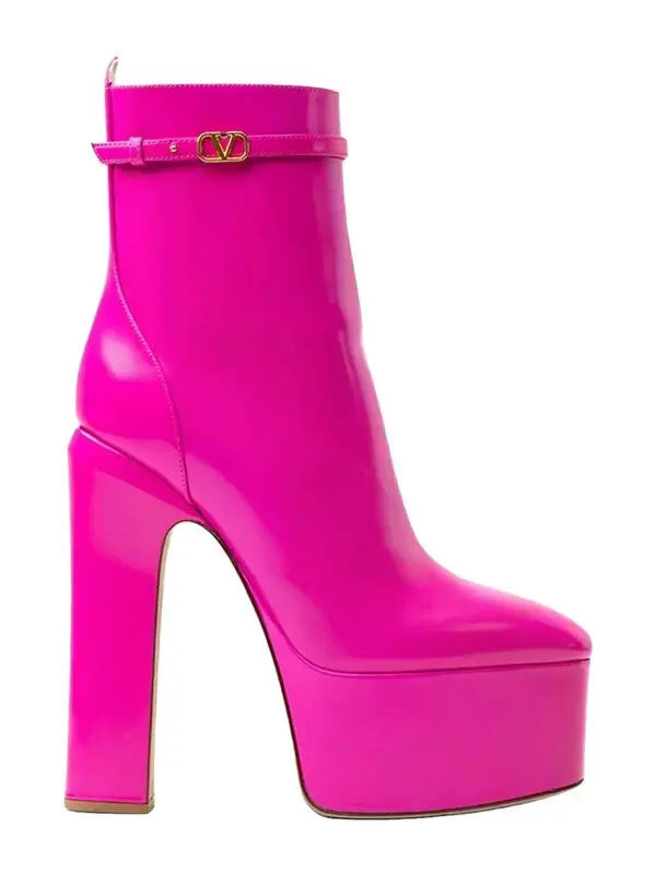 Valentino Garavani 160mm Platform Buckle Boots - Pink