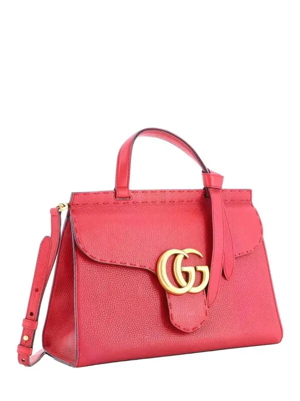 Gucci Gg Marmont Top Handle Bag - Red