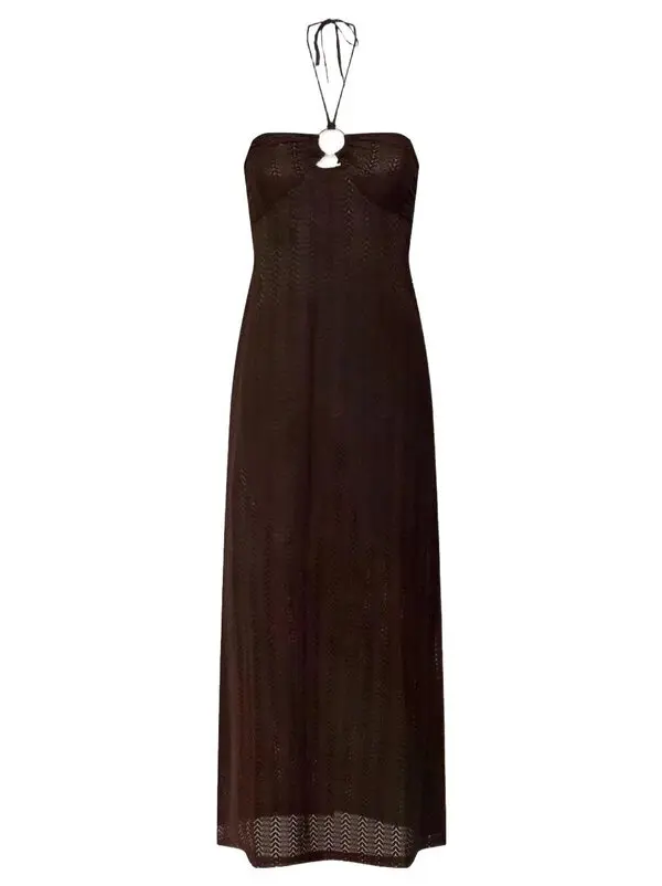 Melissa Odabash Harriet Halterneck Maxi Dress - Brown