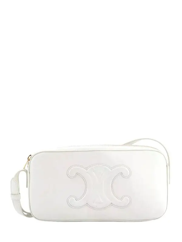 Celine Cuir Triomphe Camera Shoulder Bag - White