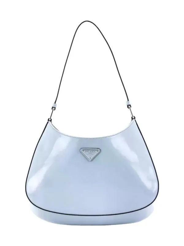 Prada Cleo Shoulder Bag Spazzolato Leather Hobo Bag - Blue