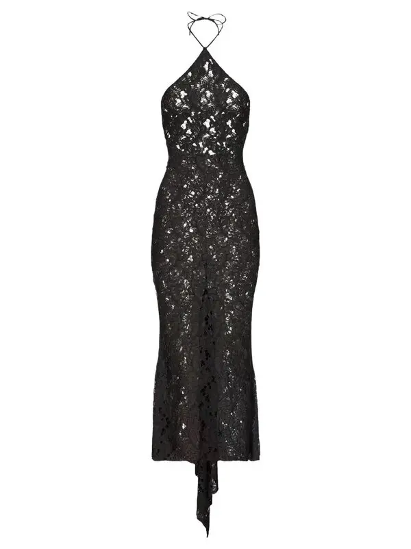 LUDOVIC DE SAINT SERNIN Anthonia Lace Midi Dress - Black