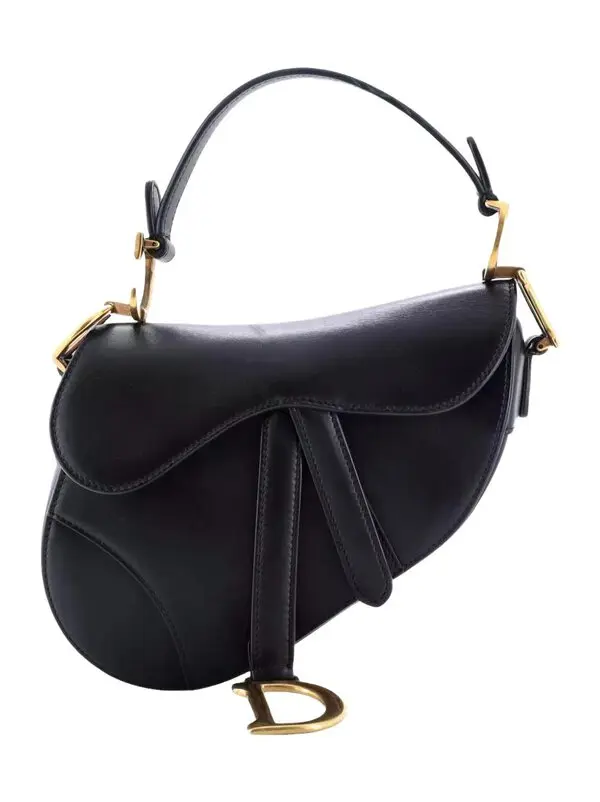 Dior Saddle Handbag Leather Mini Shoulder Bag - Black