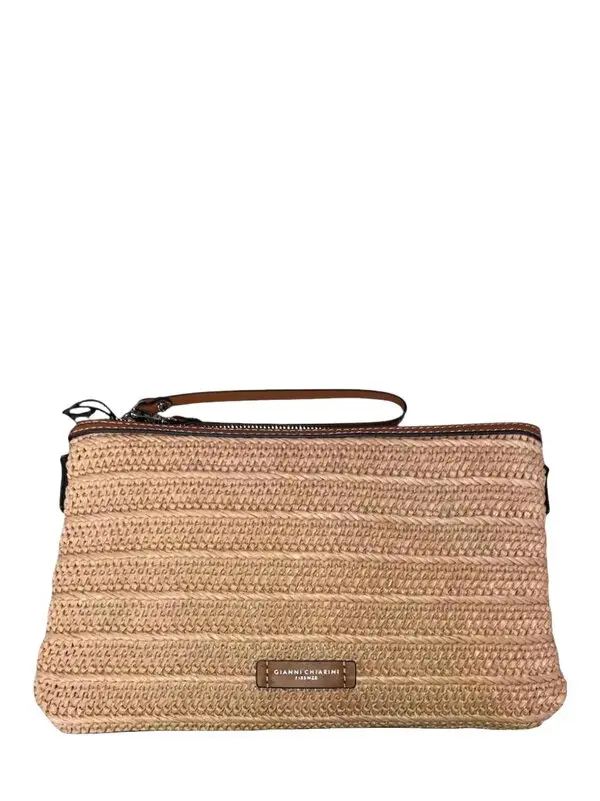 GIANNI CHIARINI Marcella Raffia Clutch - Neutrals