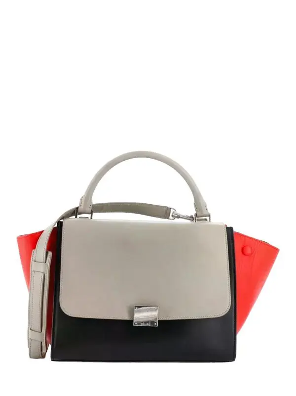 Celine Tricolor Trapeze Satchel - Black