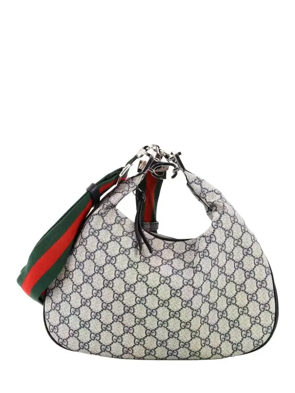 Gucci Attache Gg Coated Canvas Hobo Bag - Blue