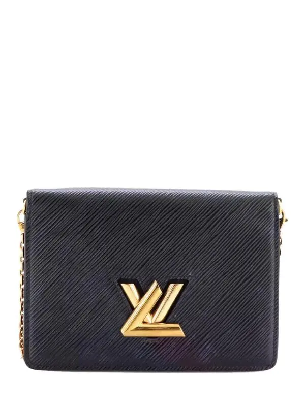LOUIS VUITTON Twist Belt Wallet On Chain Epi Leather Crossbody Bag - Black