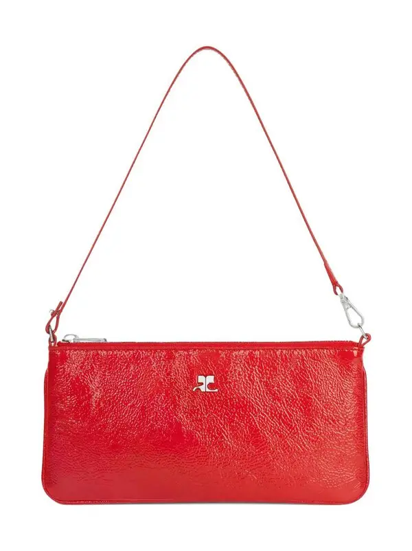 COURREGES Logo-plaque Zipped Pouch - Red