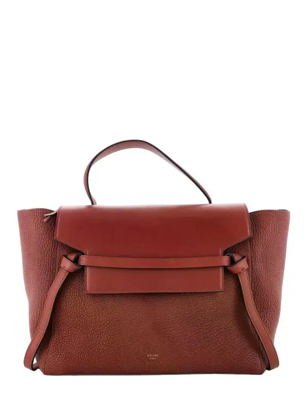 Celine Textured Leather Mini Belt Bag - Brown