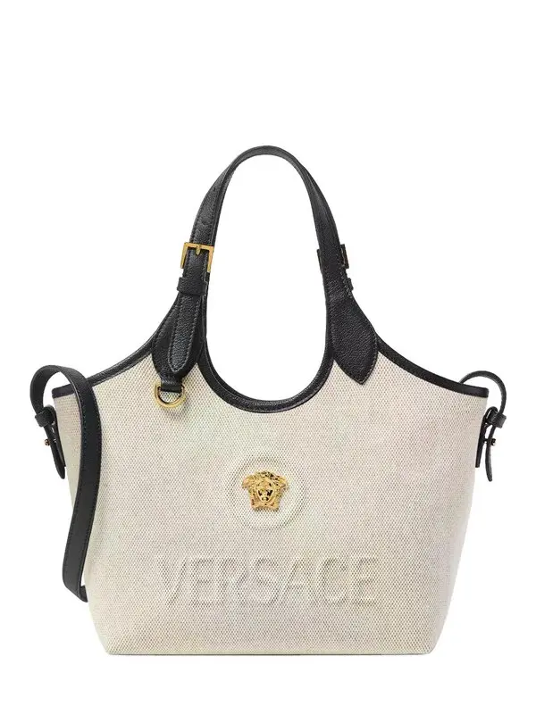 Versace Medusa Appliqué Mini Tote - Neutrals