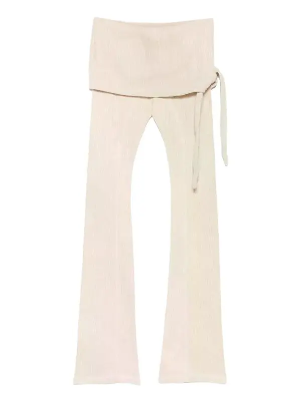 OPEN YY Waffle Tie Trousers - Neutrals