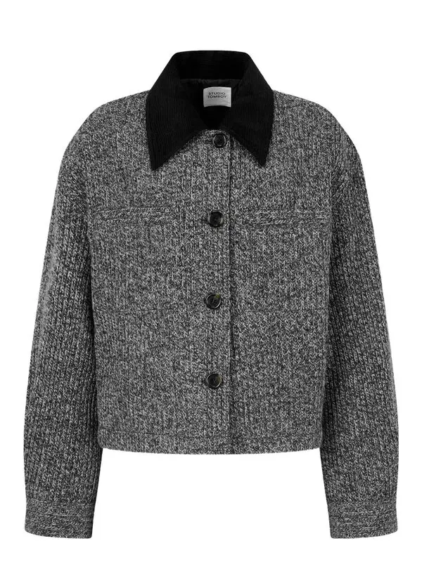 STUDIO TOMBOY Corduroy-collar Jacket - Grey