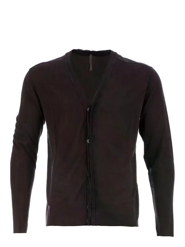 AIMO RICHLY Silk-cotton Blend Fine Knit Cardigan - Brown