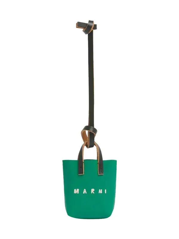 Marni Stitching Printed Bag Charm - Green