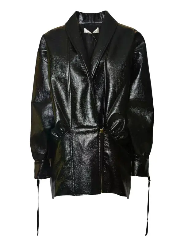 NINEMINUTES The Virgo Buffalo Faux-leather Coat - Black