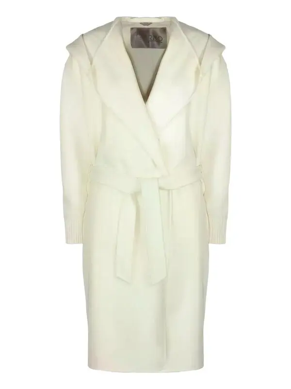 Herno Hooded Coat With Knit Sleeves - Neutrals