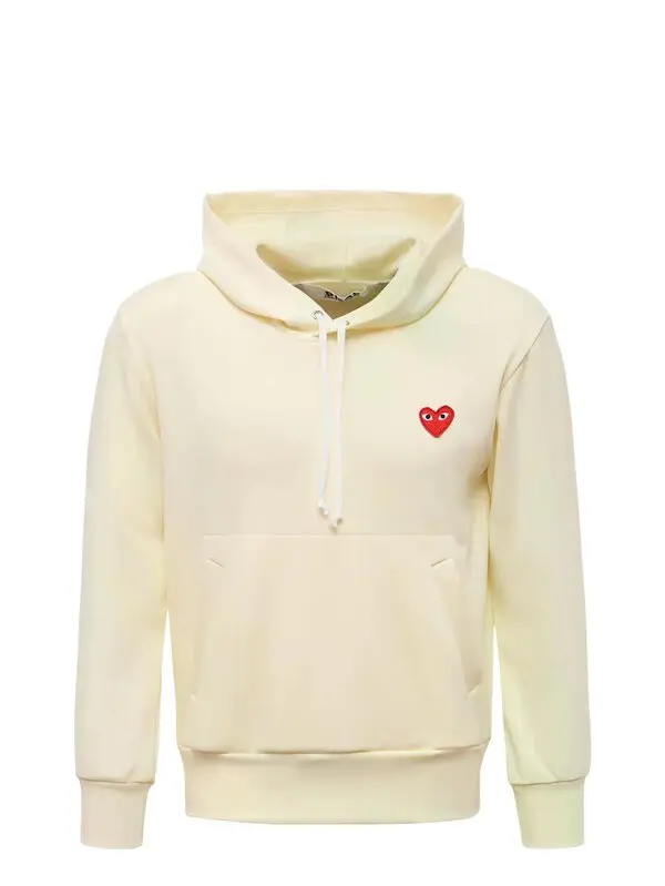 Play Comme Des Garcon Heart-appliqué Hoodie - Neutrals