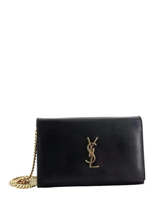 Saint Laurent Classic Monogram Wallet On Chain Crossbody Bag - Black