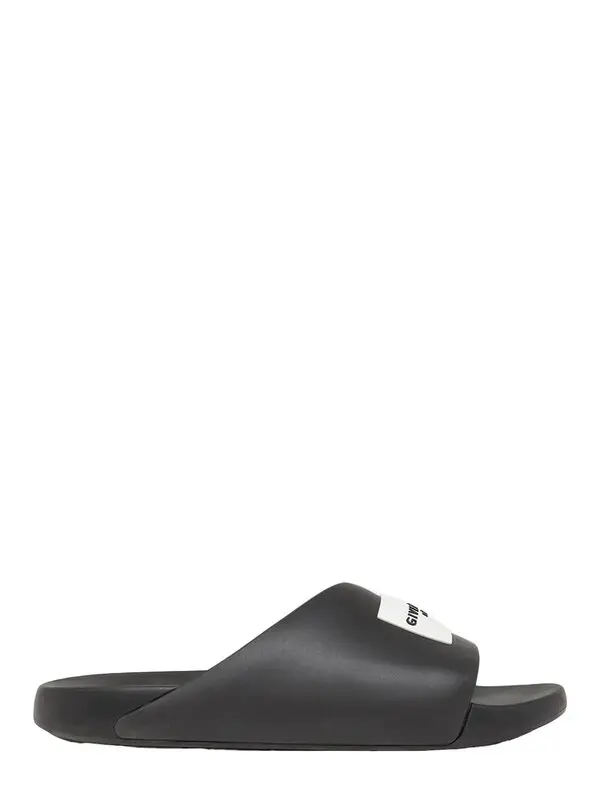 Givenchy Label Slide Flat Rubber Sandals - Vermillon