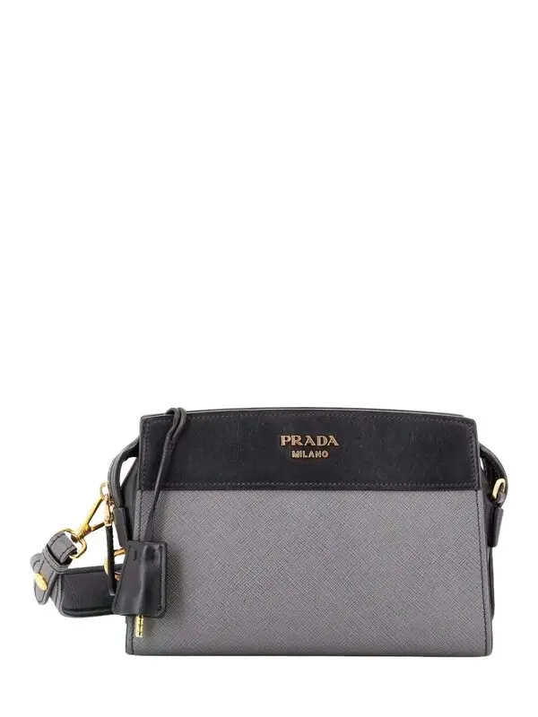 Prada Esplanade Saffiano City Calf Small Crossbody Bag - Grey
