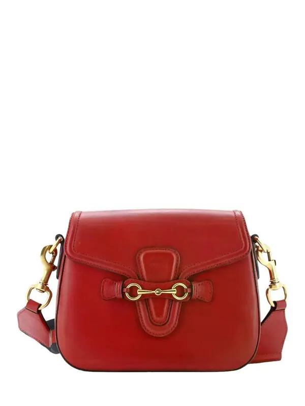 Gucci Lady Web Leather Shoulder Bag - Red